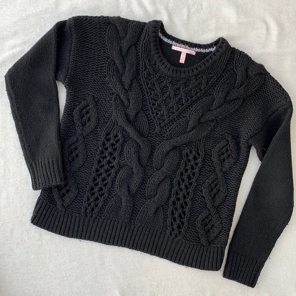 Victoria's Secret | Sweaters | Victorias Secret Black Chunky Cable Knit ...